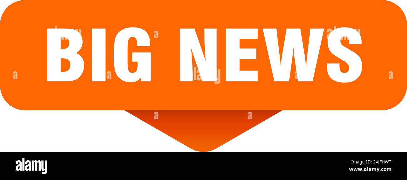 big news sticker. big news sign on transparent background. rectangular ...