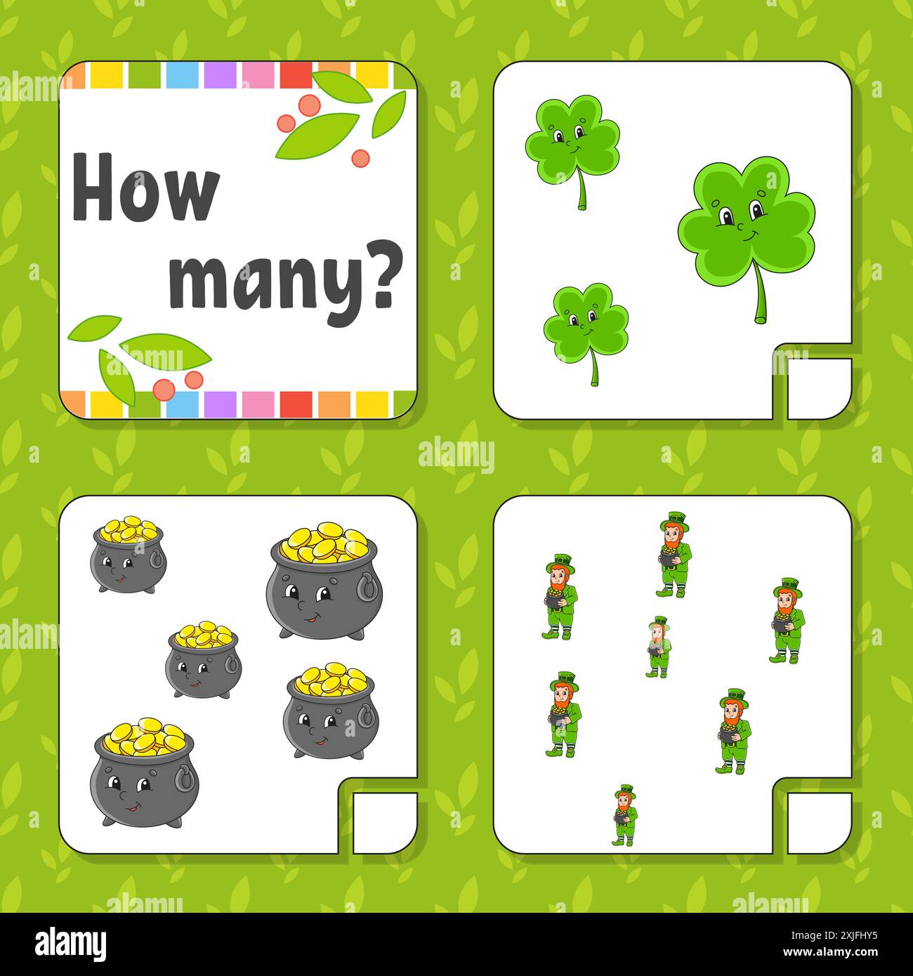 Counting game for children. Happy characters. Learning mathematics. How ...