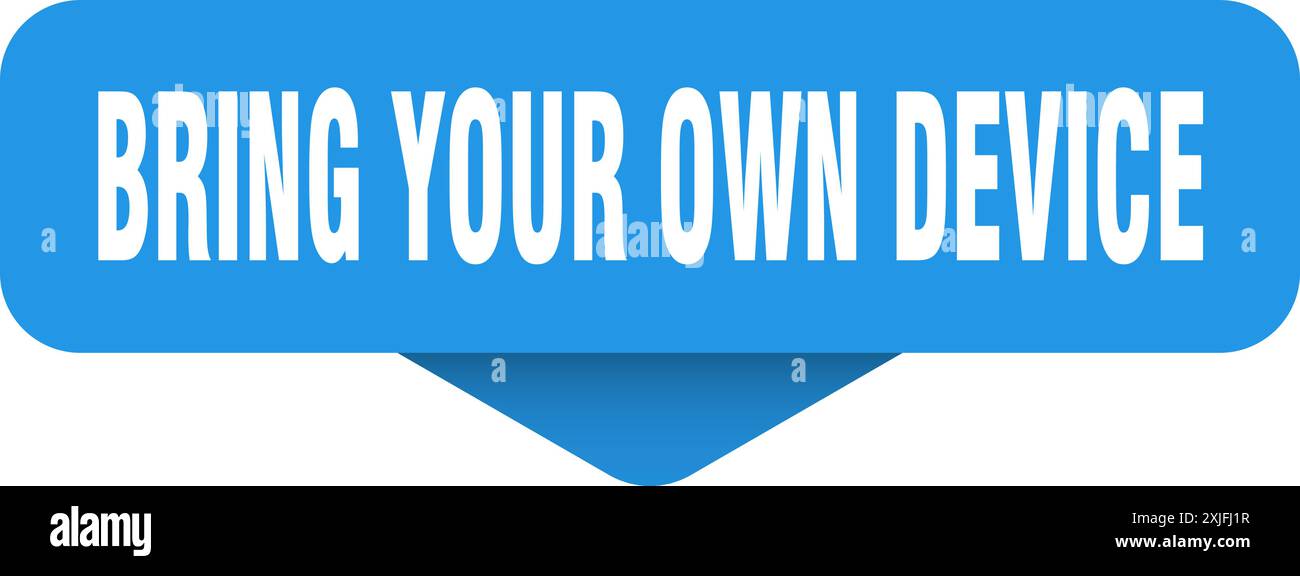 bring your own device sticker. bring your own device sign on transparent background. rectangular ...