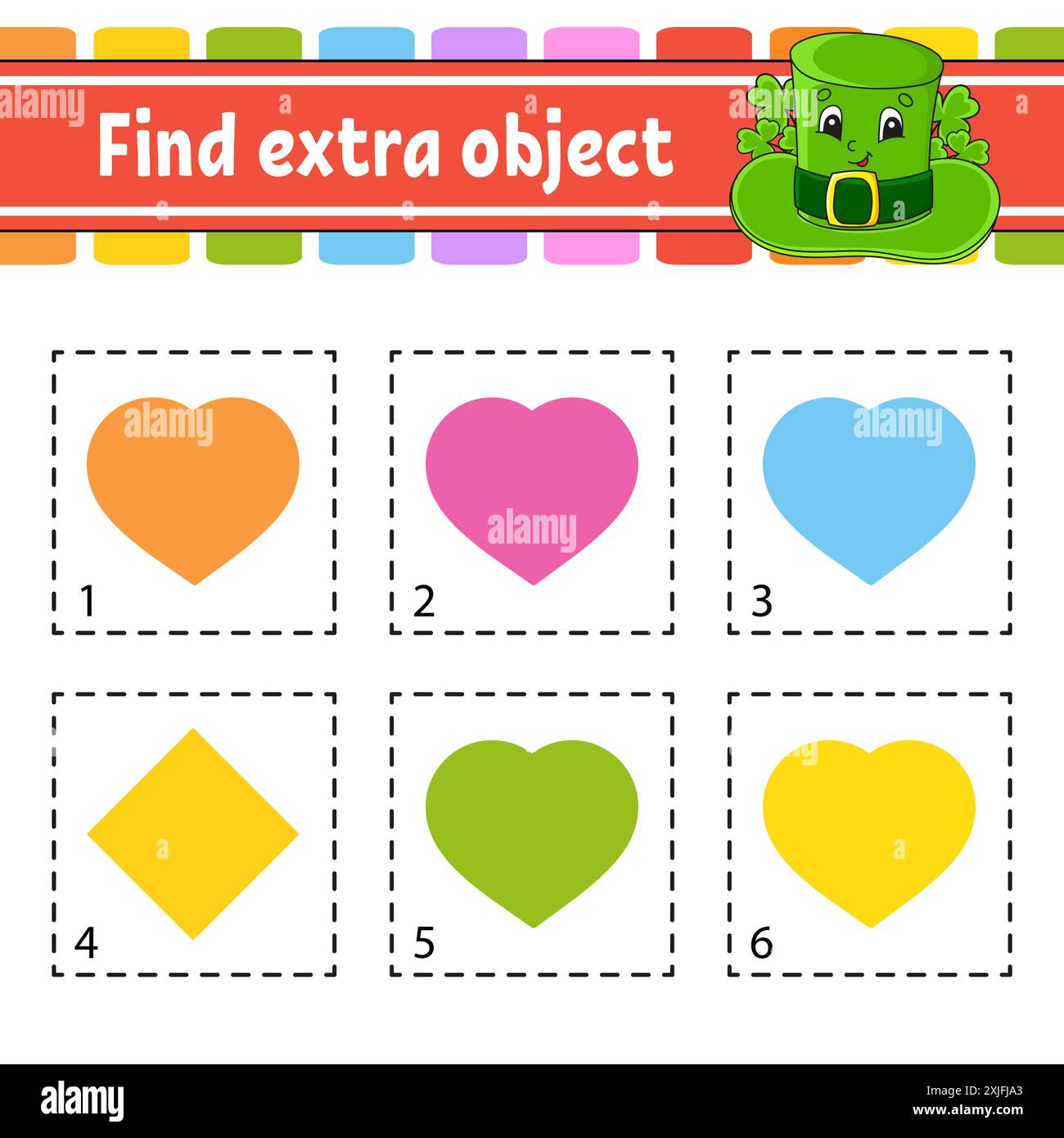 Find extra object. Educational activity worksheet for kids and toddlers ...