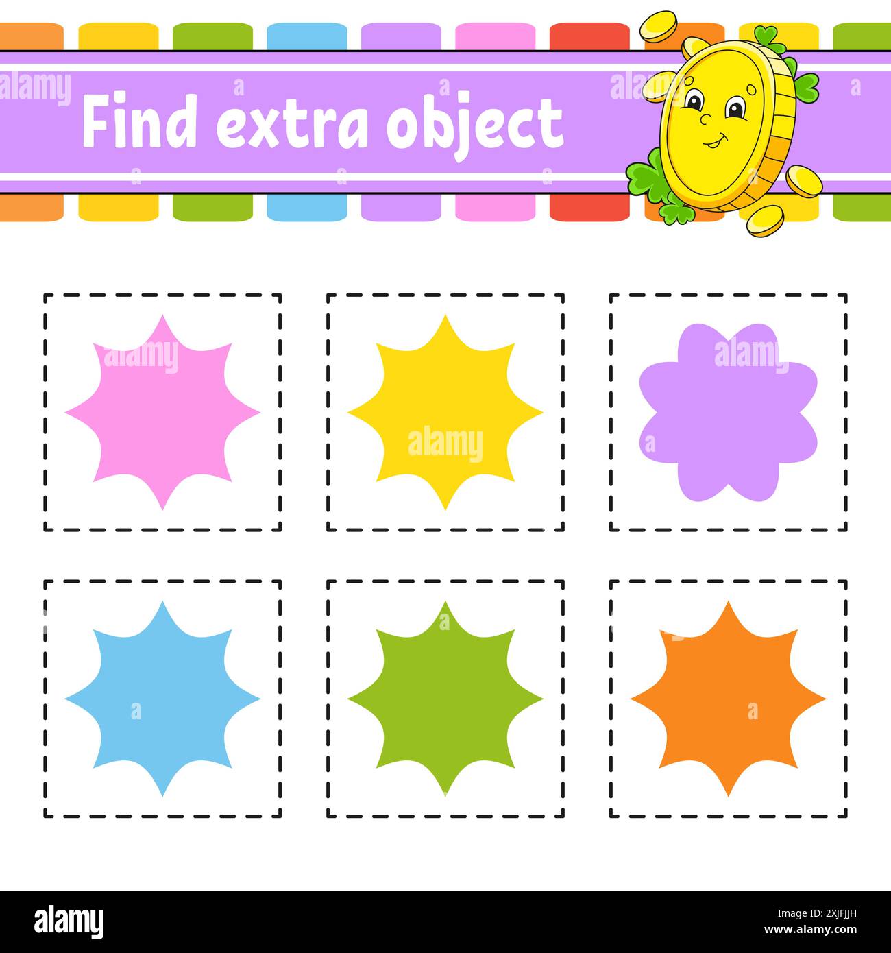 Find extra object. Educational activity worksheet for kids and toddlers ...