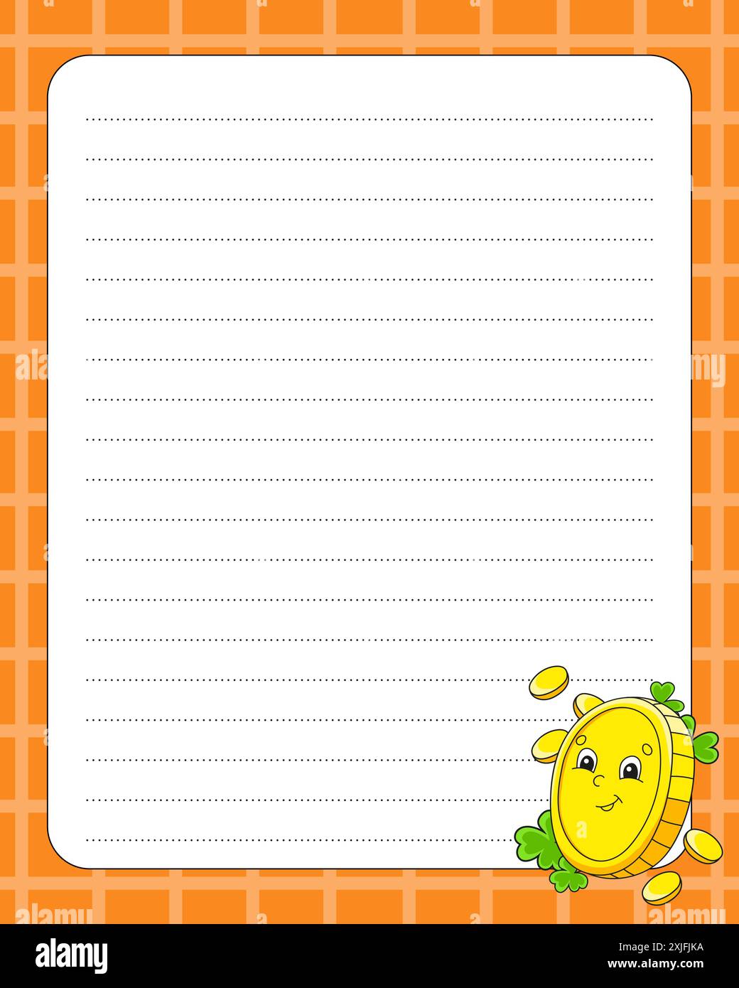 Lined sheet template. Handwriting paper. For diary, checklist, planner ...