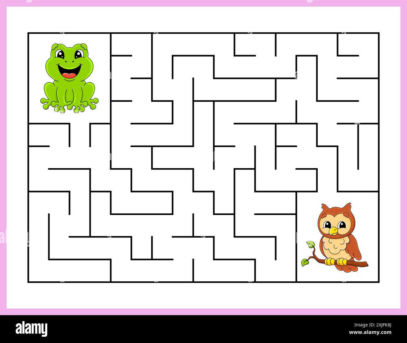 Rectangle maze. Game for kids. Funny labyrinth. Education developing ...