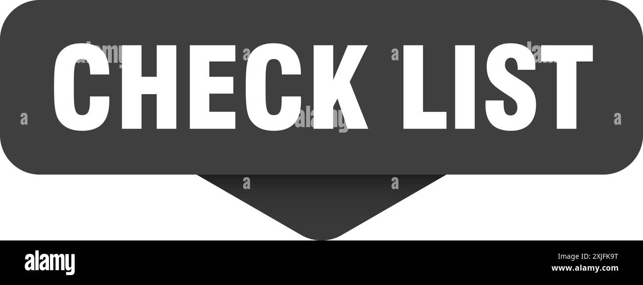 check list sticker. check list sign on transparent background. rectangular button Stock Vector ...