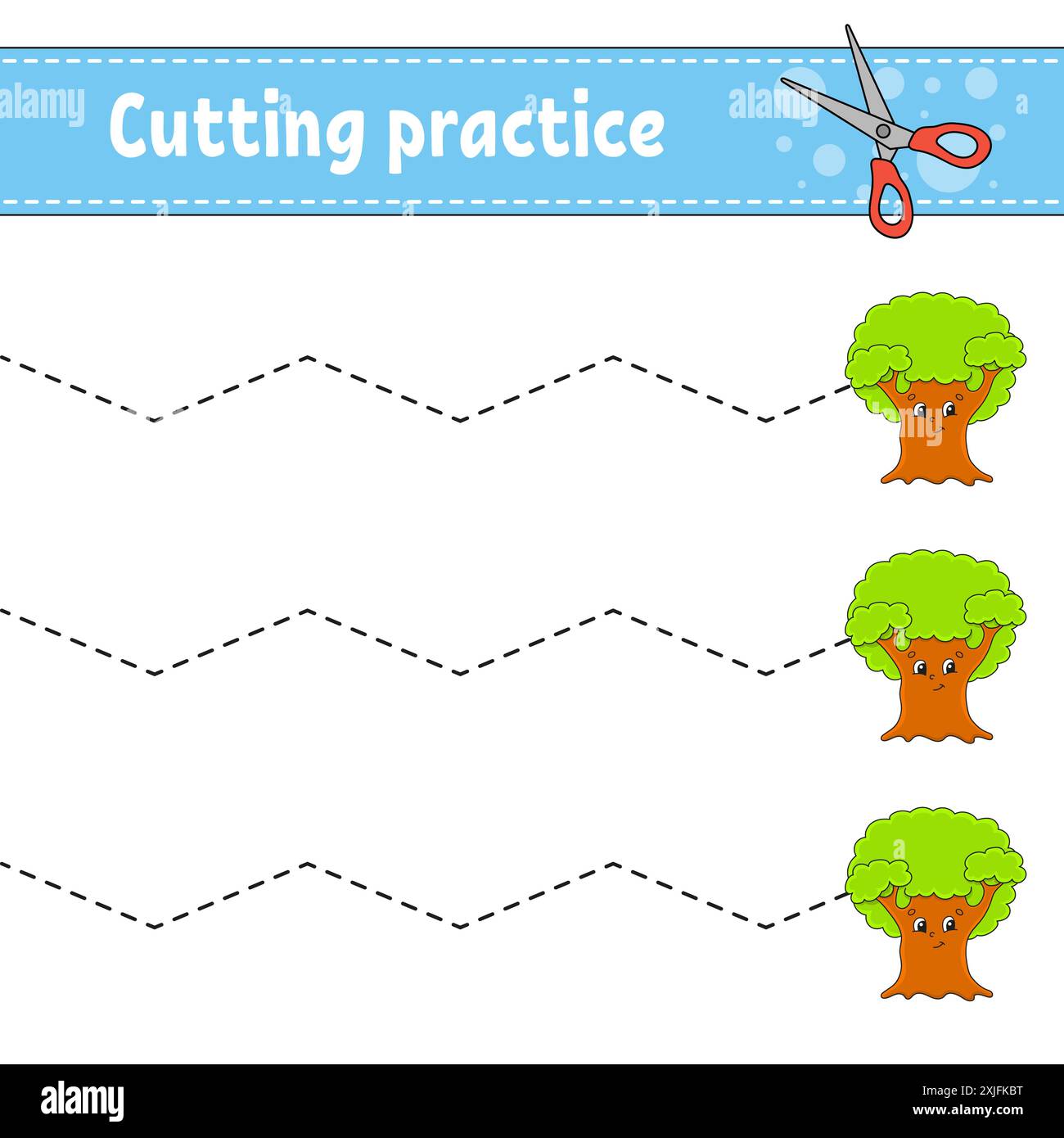 Cutting practice for kids. Education developing worksheet. Activity ...