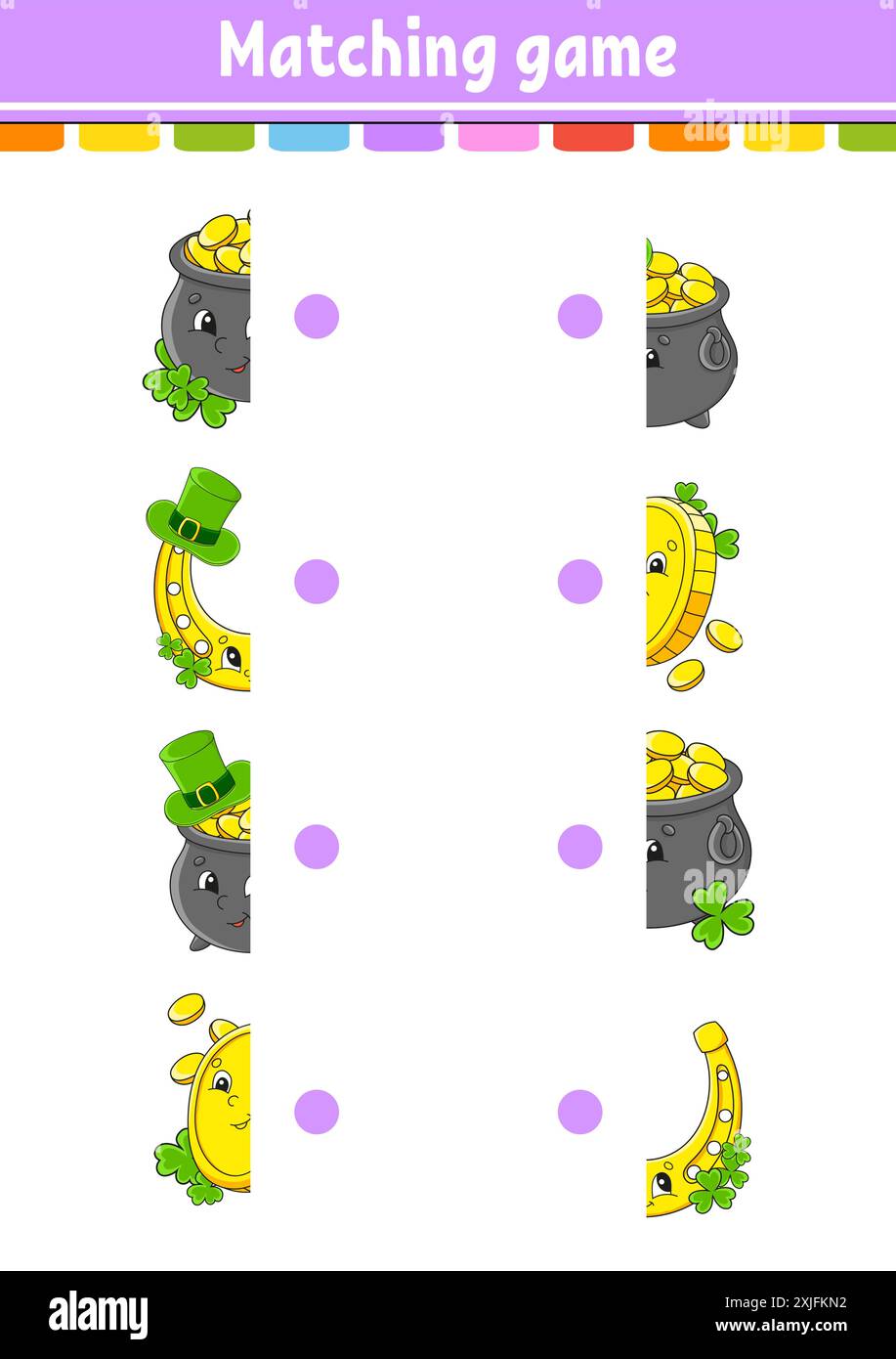 Matching game. Draw a line. Education developing worksheet. Activity ...