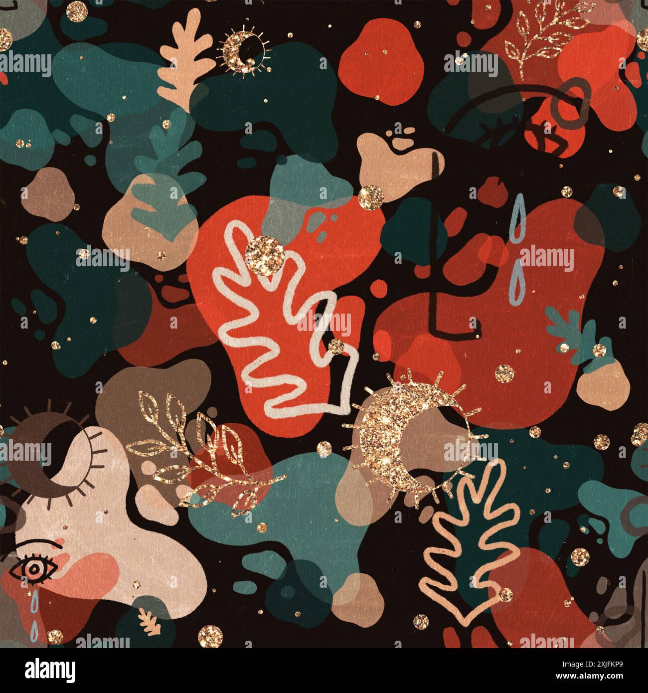 Abstract art pattern with dynamic shapes, vibrant colors, and textured ...