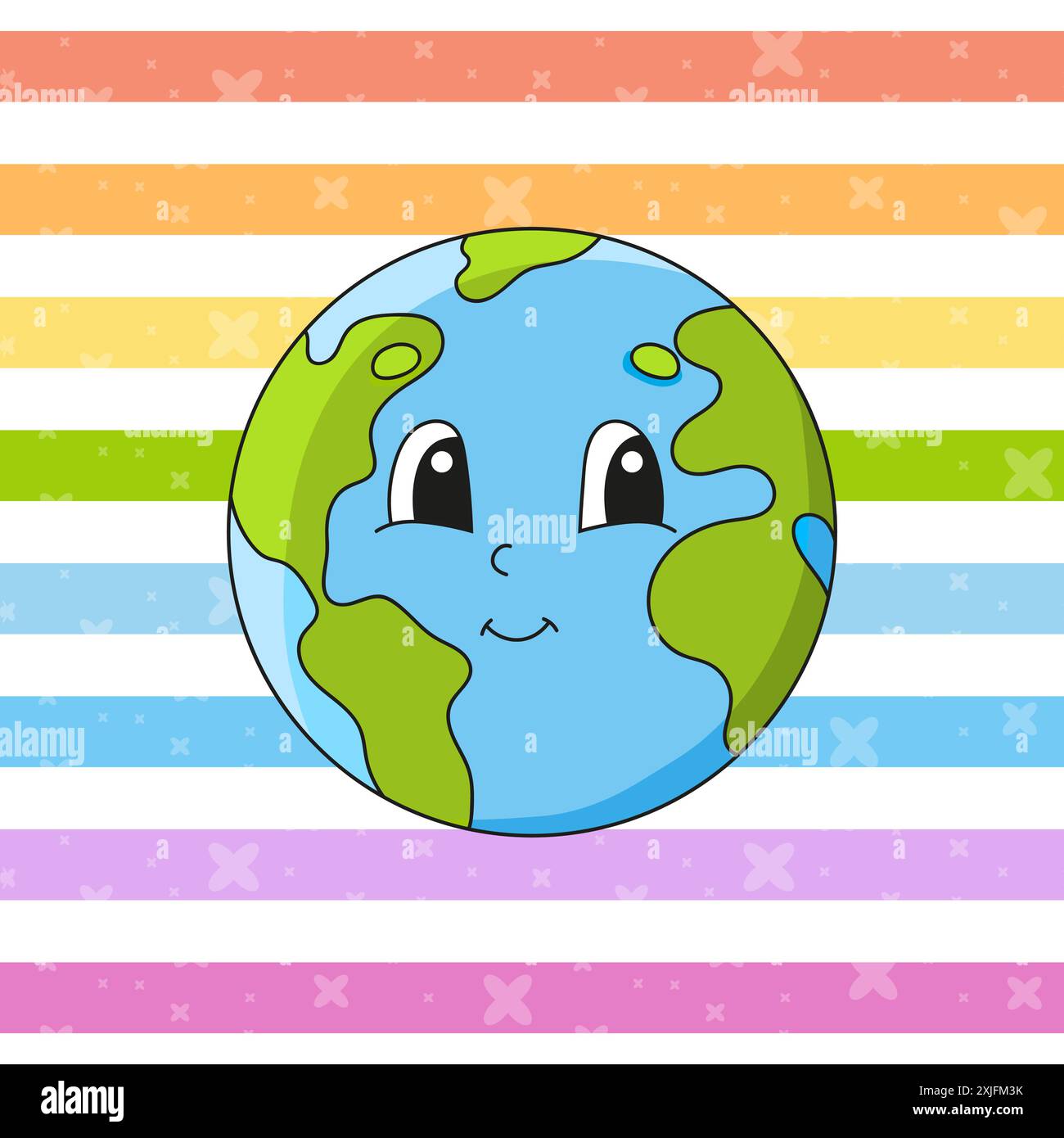 Colorful vector illustration. cartoon character. Isolated on abstract ...