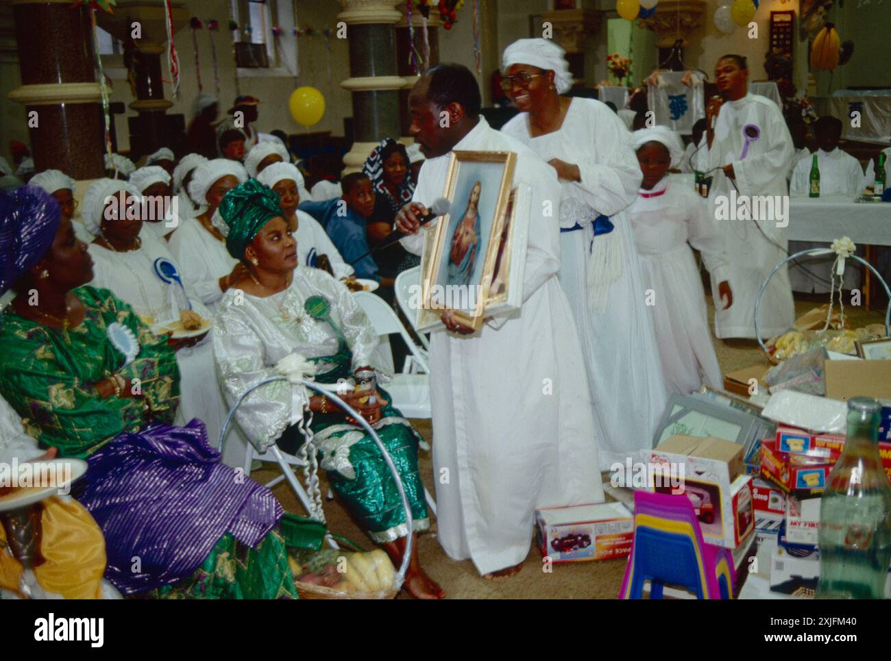 Harvest festival church service, the Celestial Church of Christ London ...