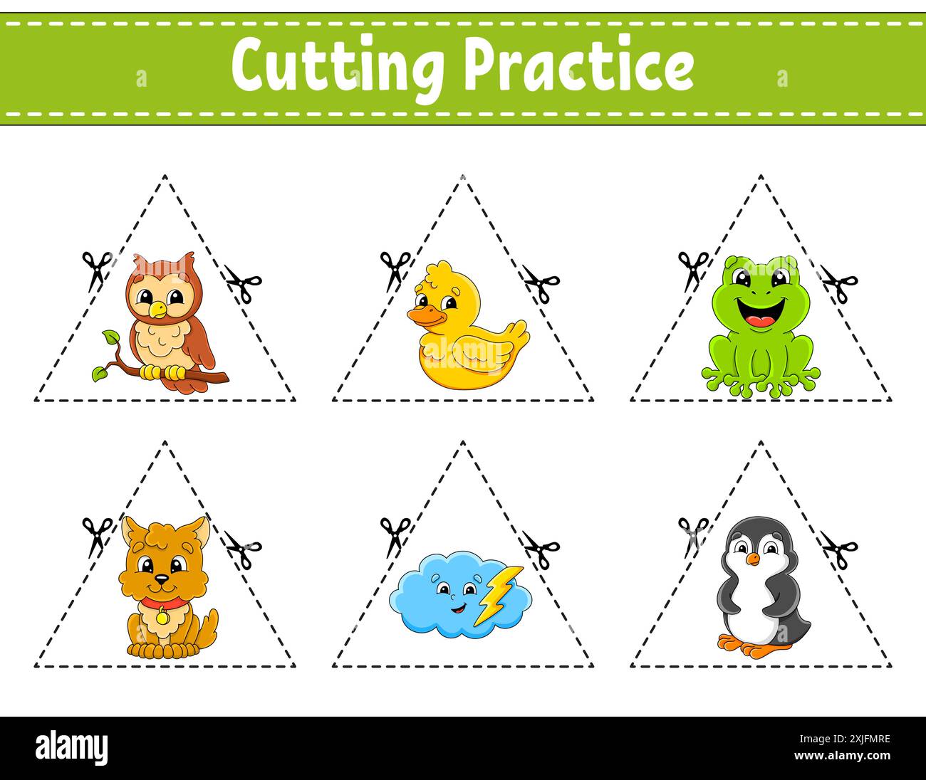 Kids cutting out paper Stock Vector Images - Alamy