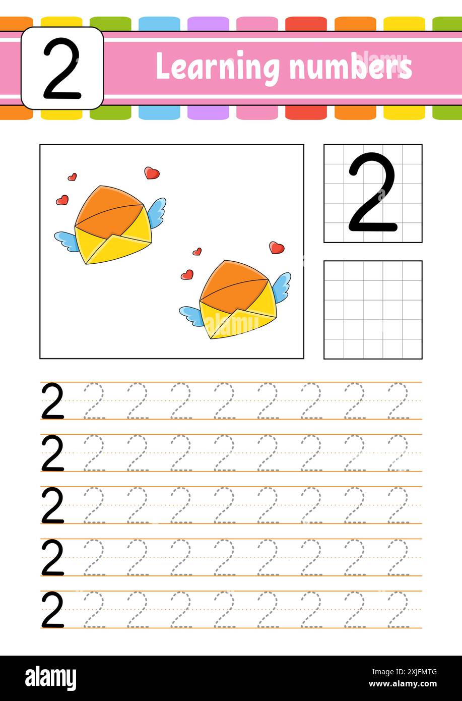 Trace and write numbers. Handwriting practice. Learning numbers for ...