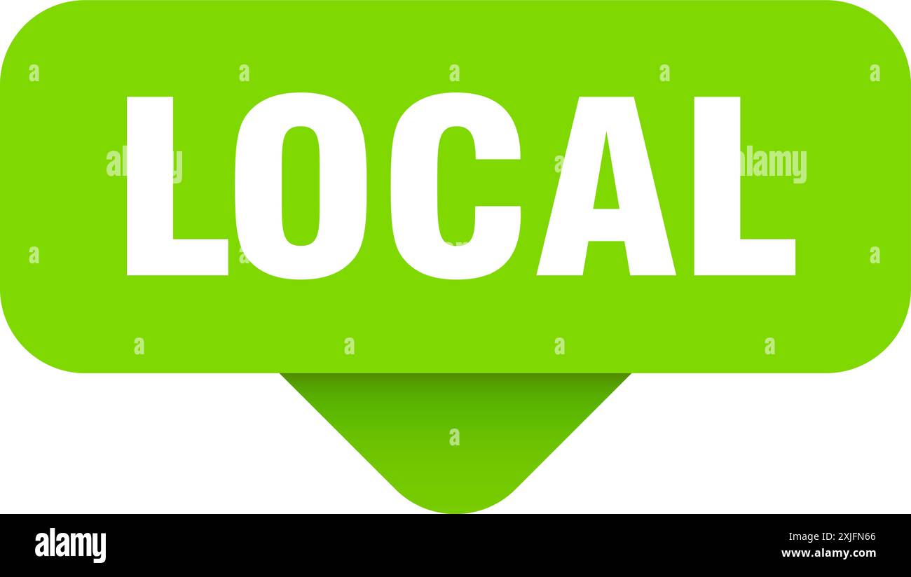 local sticker. local sign on transparent background. rectangular button ...