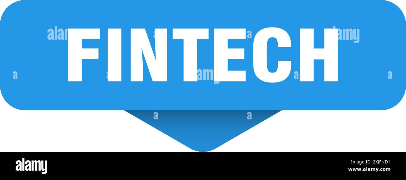 fintech sticker. fintech sign on transparent background. rectangular ...