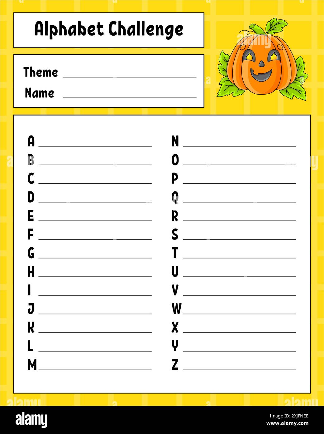 Alphabet challenge. Educational activity worksheet for kids and ...