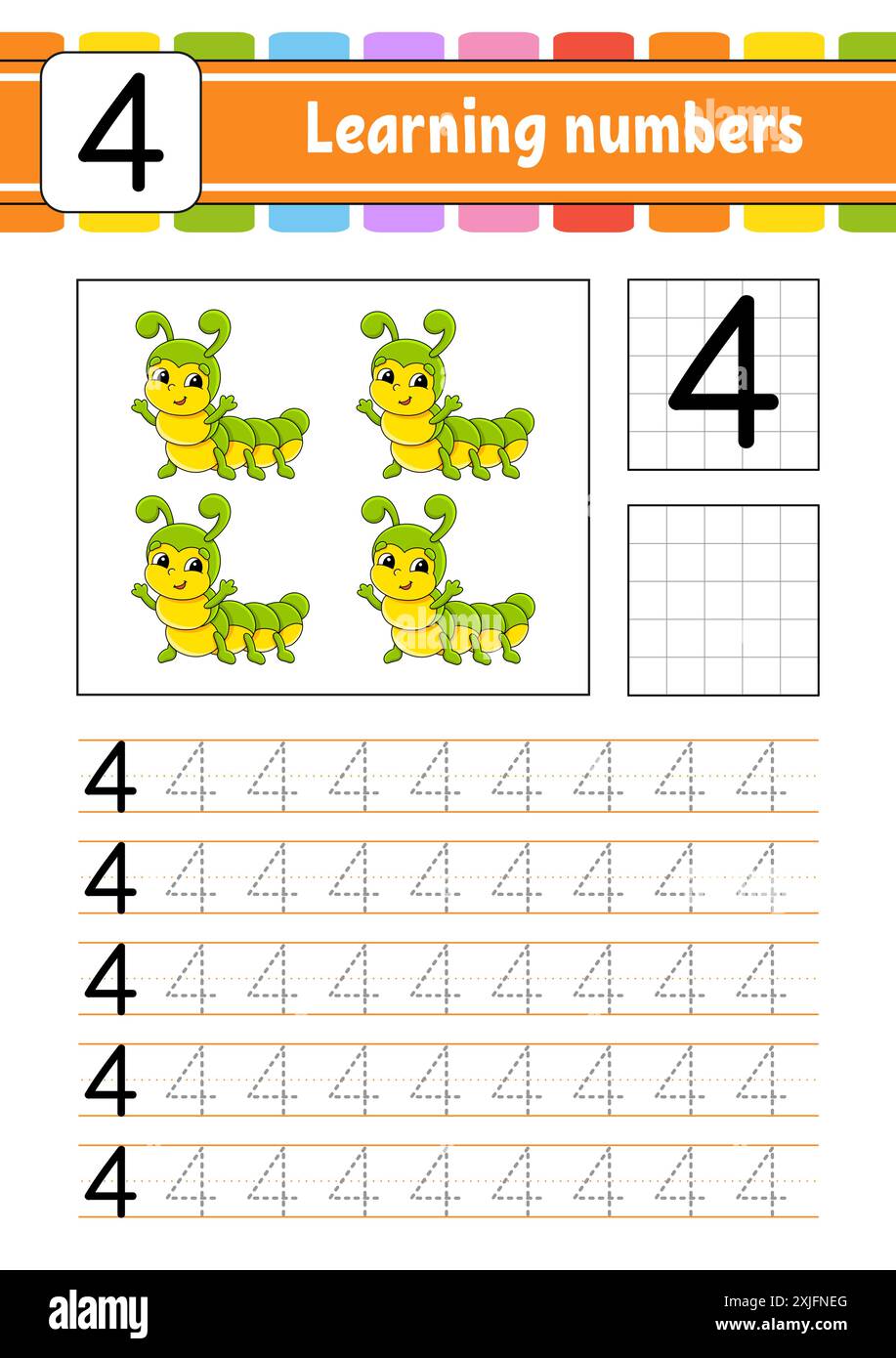 Trace and write numbers. Handwriting practice. Learning numbers for ...