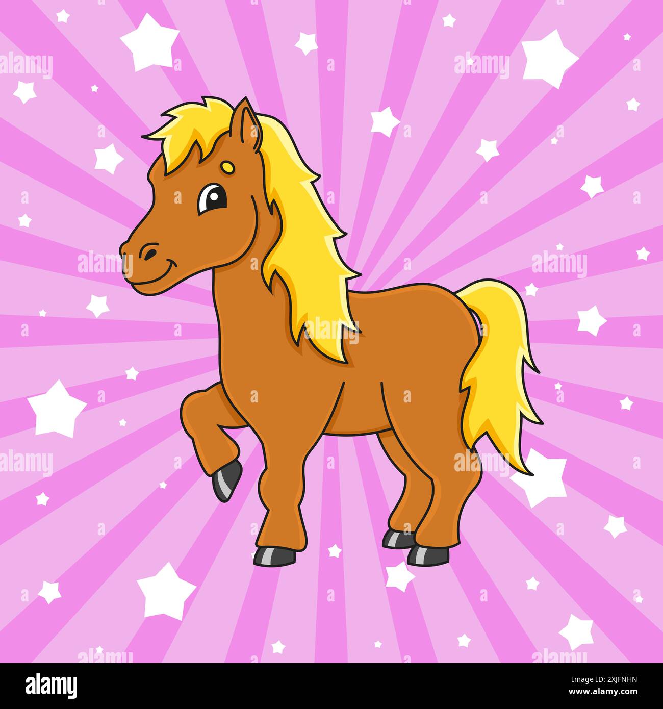 Cute cartoon character. Isolated on color background. Template for your ...