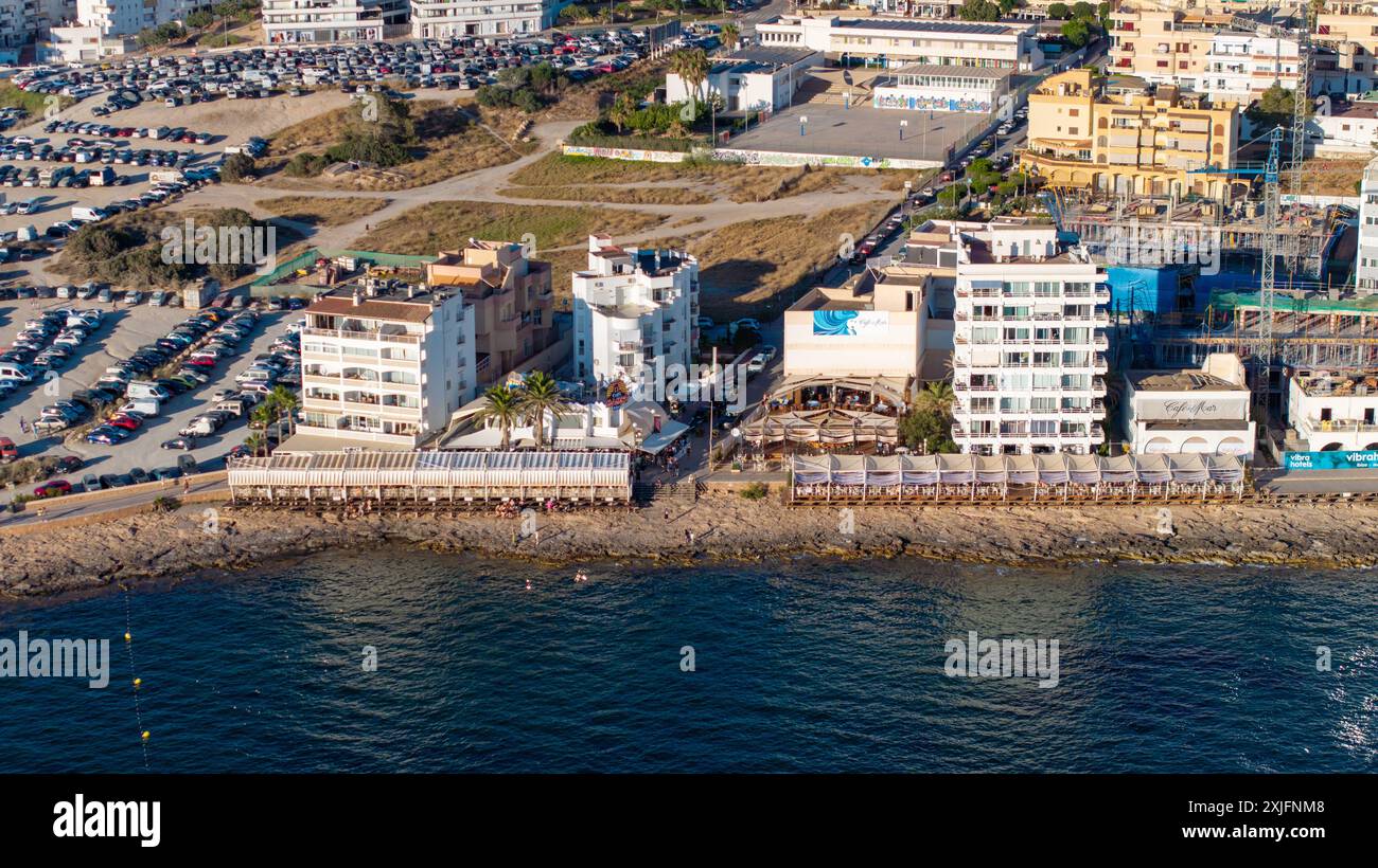 Picture dated July 2024 shows Café Mambo (left) and Café del Mar in San ...