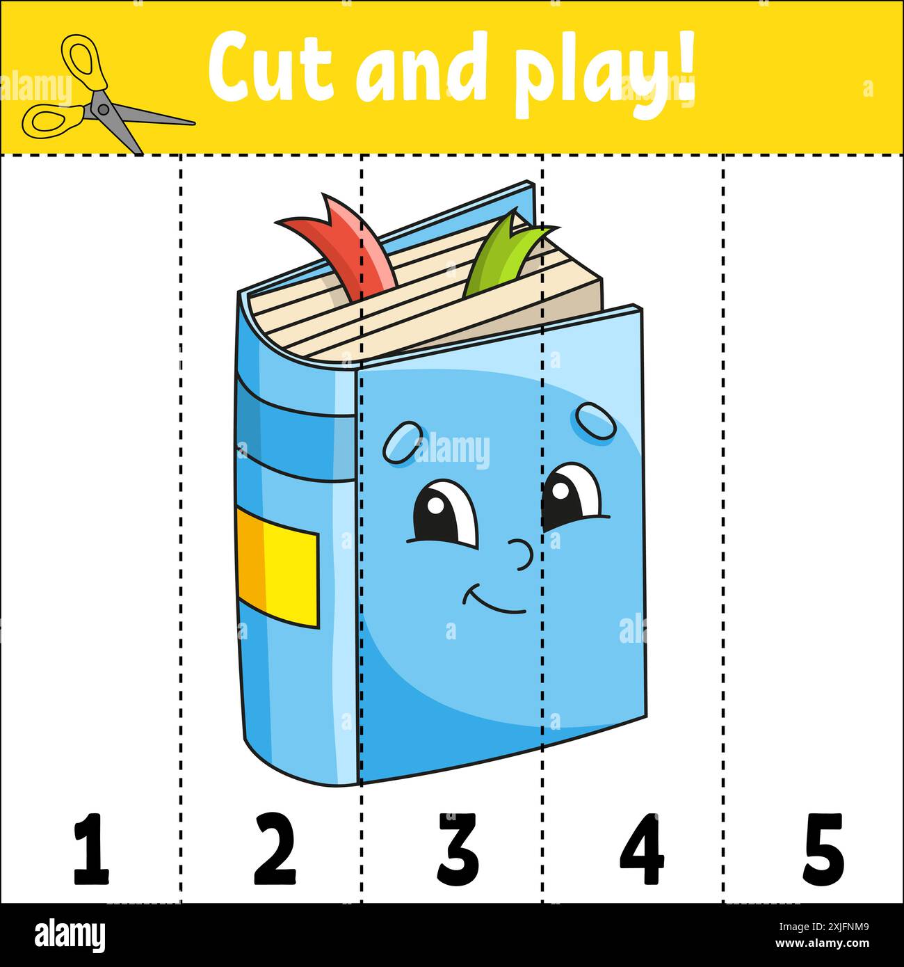 Learning numbers 1-5. Cut and play. Education worksheet. Game for kids ...
