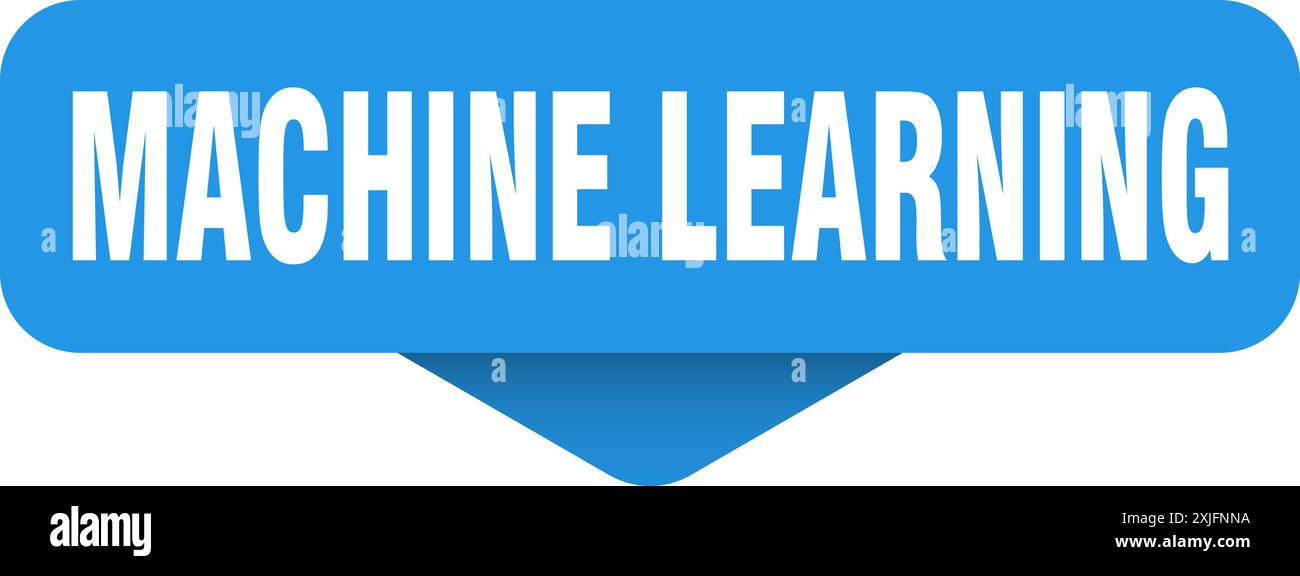 machine learning sticker. machine learning sign on transparent background. rectangular button ...