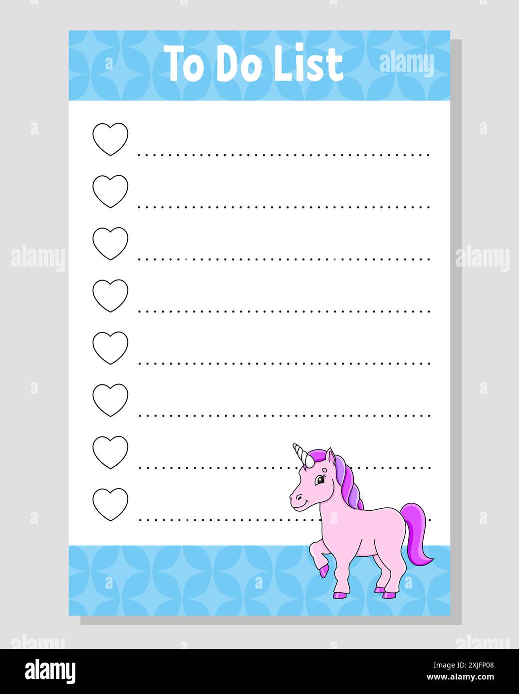 To do list for kids. Empty template. The rectangular shape. Funny ...