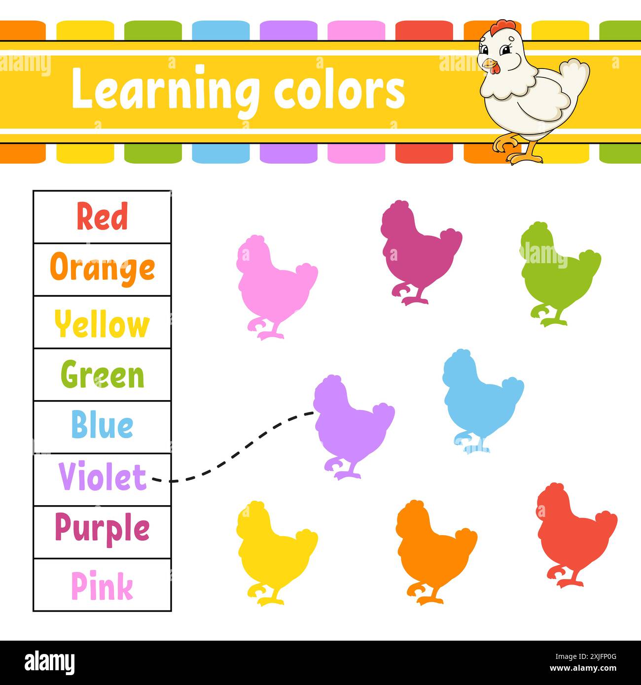 Learning colors. Education developing worksheet. Activity page with ...