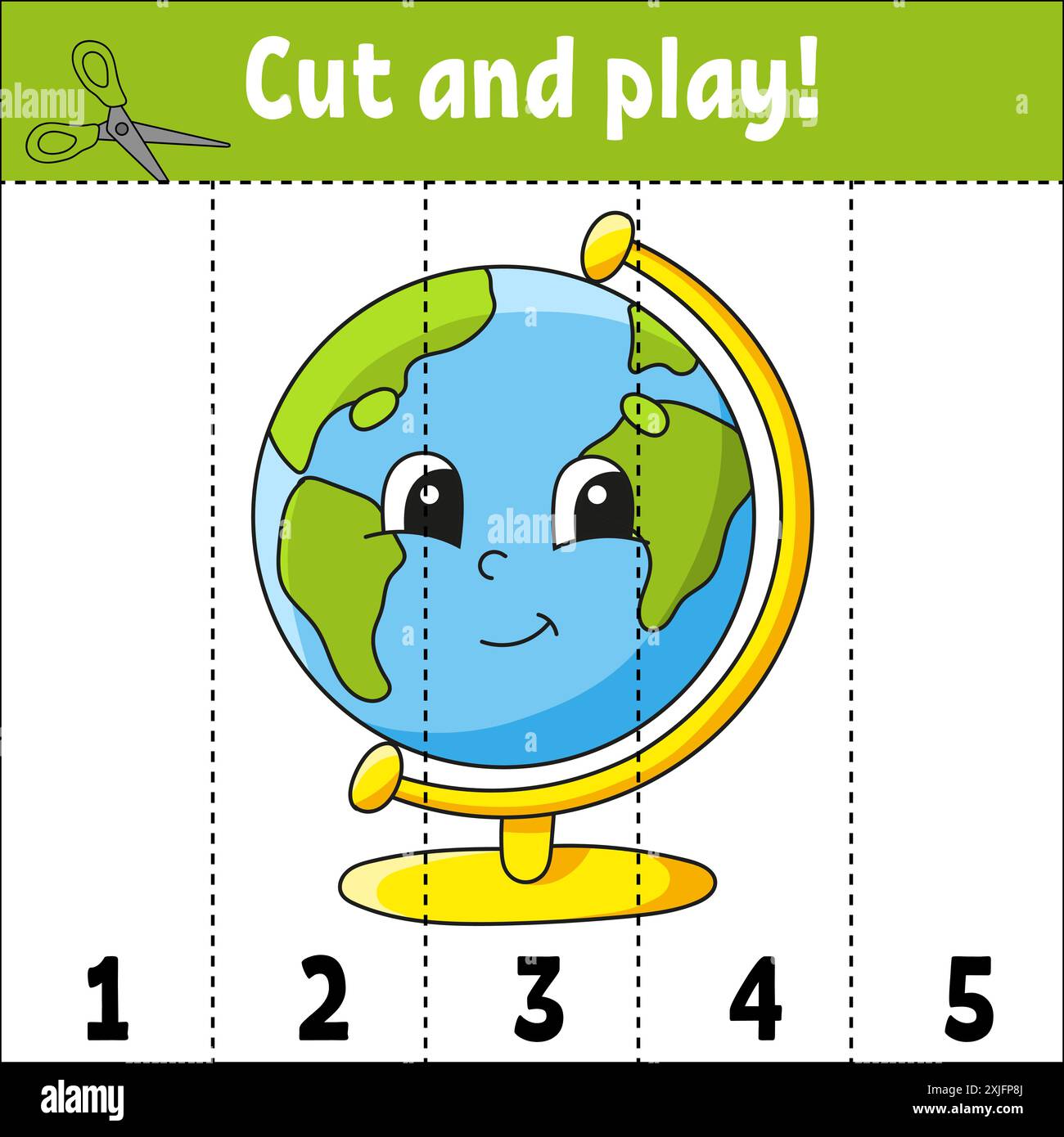 Learning numbers 1-5. Cut and play. Education worksheet. Game for kids ...