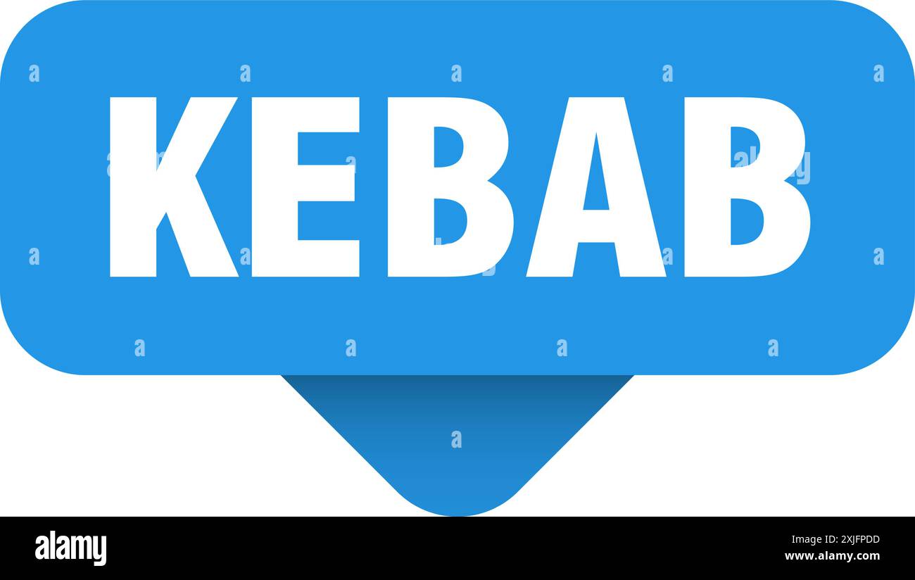 kebab sticker. kebab sign on transparent background. rectangular button ...