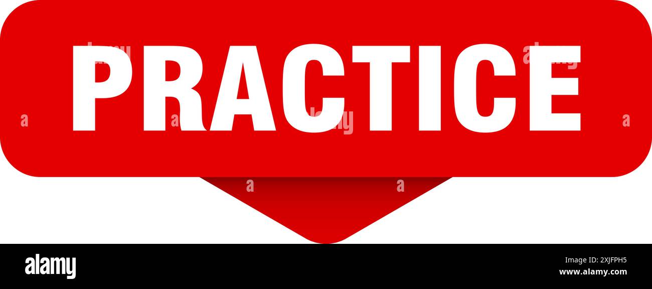 practice sticker. practice sign on transparent background. rectangular ...