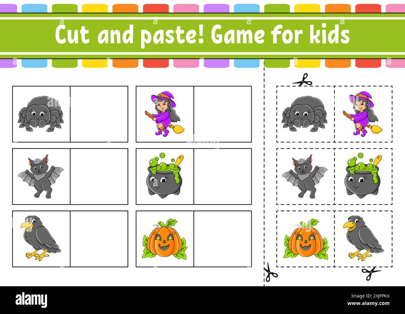 Cut and paste. Game for kids. Educational activity worksheet for kids ...