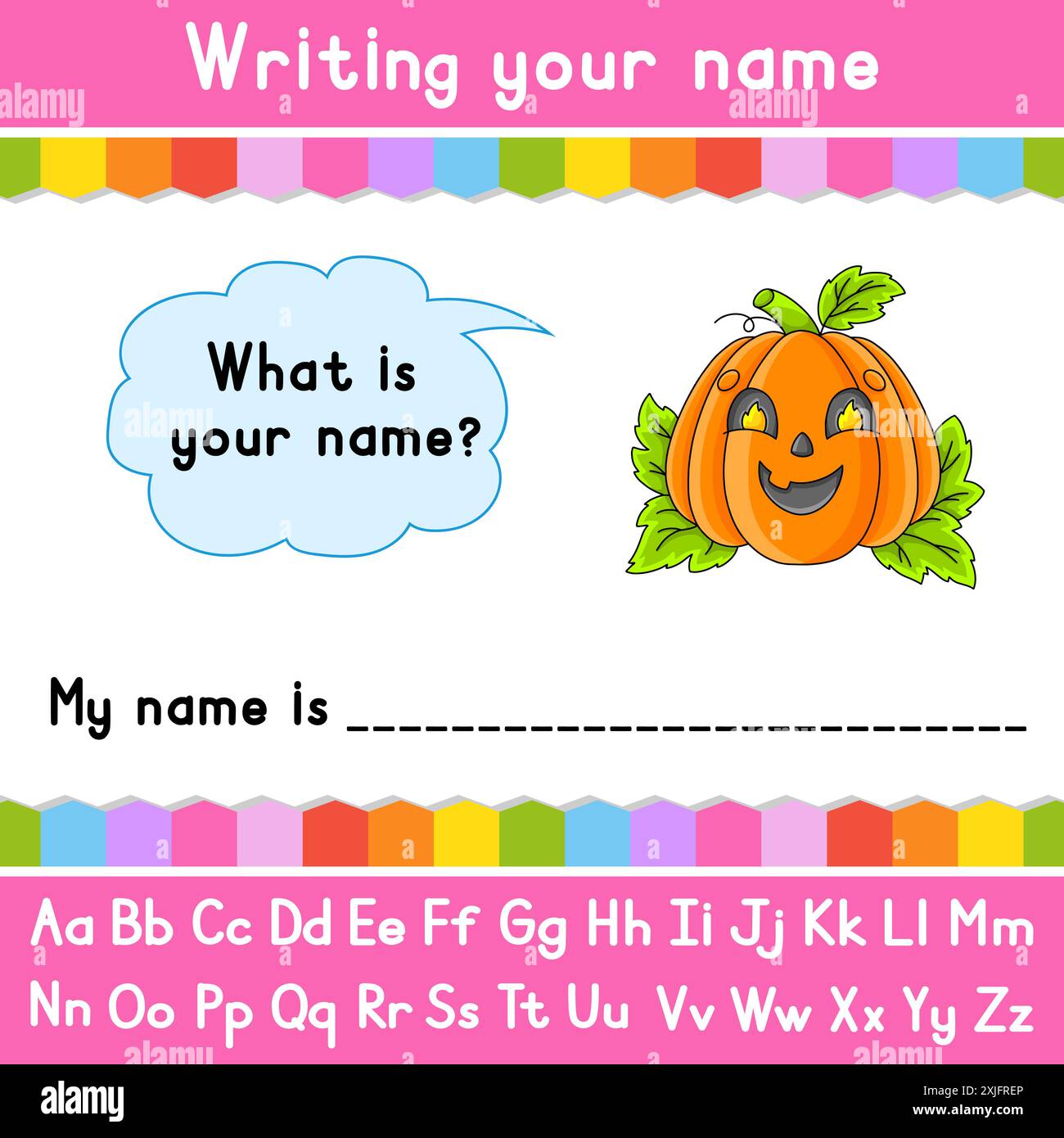 Writing your name. Educational activity worksheet for kids and toddlers ...