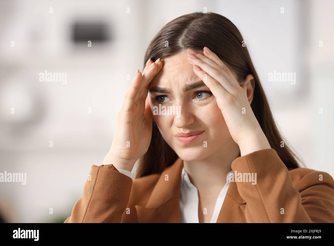 Embarrassed shy nervous young woman hi-res stock photography and images ...