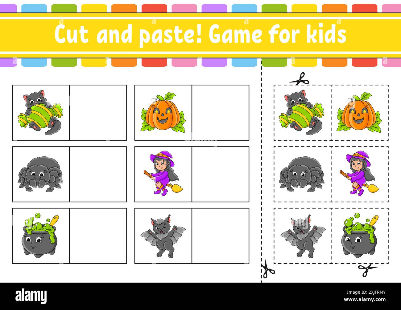 Cut and paste. Game for kids. Educational activity worksheet for kids ...