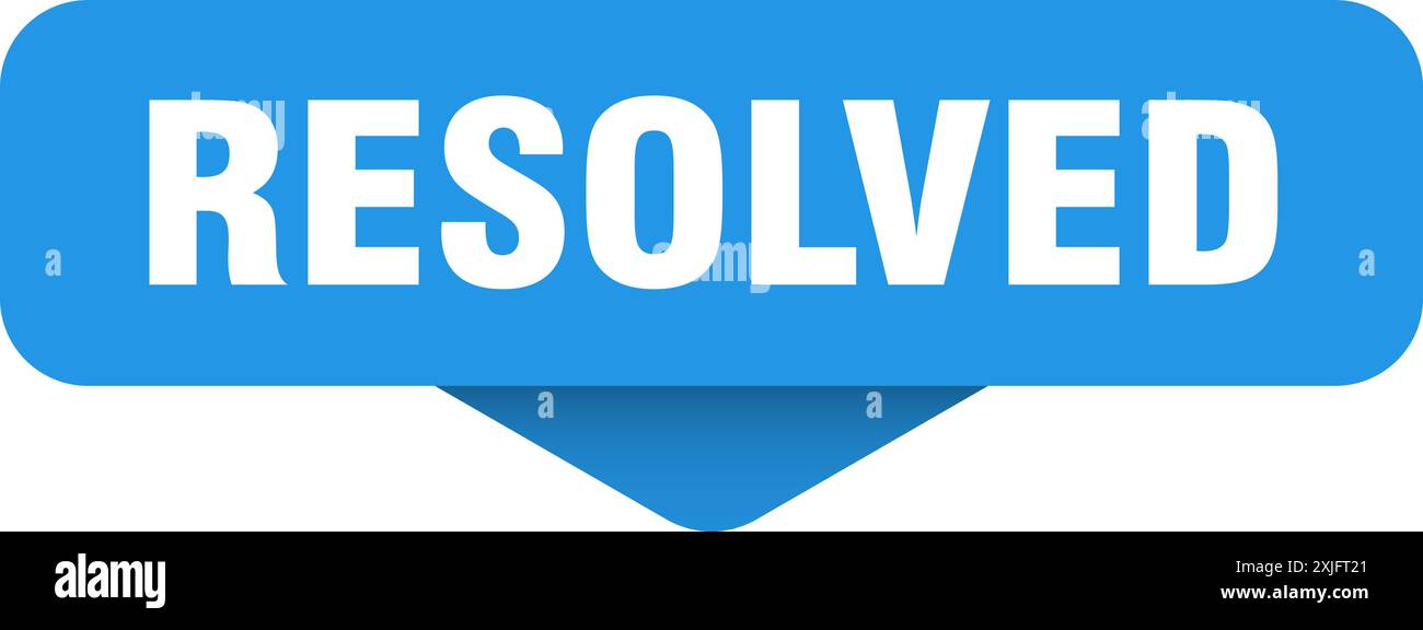 resolved sticker. resolved sign on transparent background. rectangular button Stock Vector Image ...
