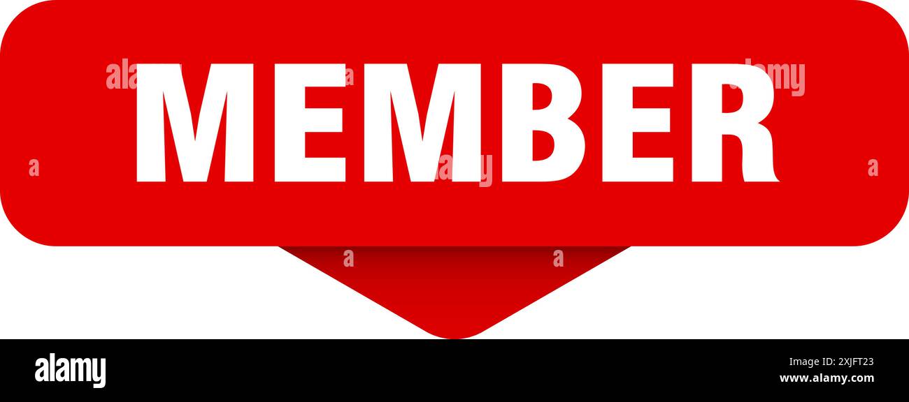 member sticker. member sign on transparent background. rectangular ...