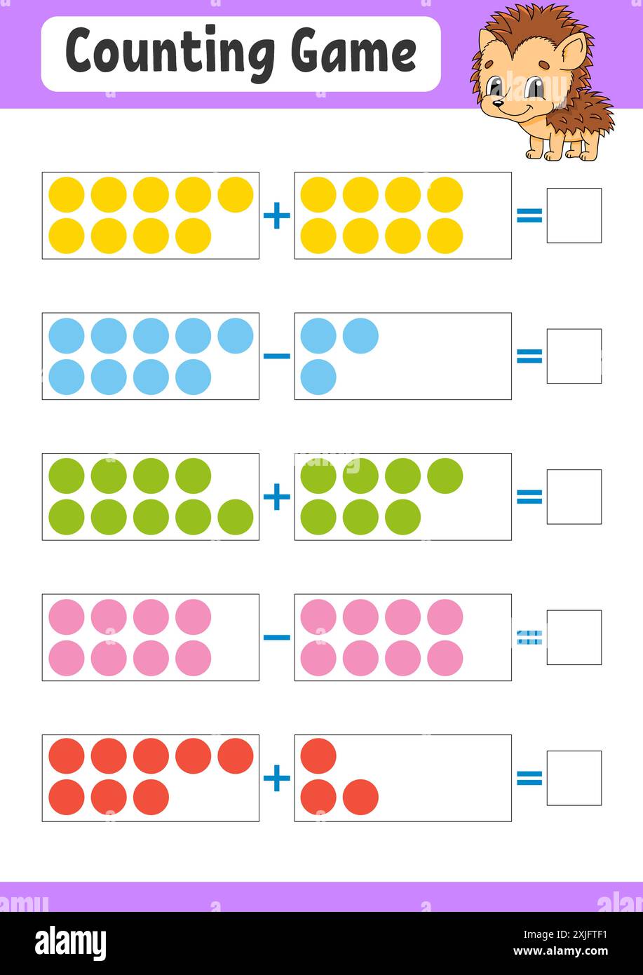 Addition and subtraction. Task for kids. Education developing worksheet ...