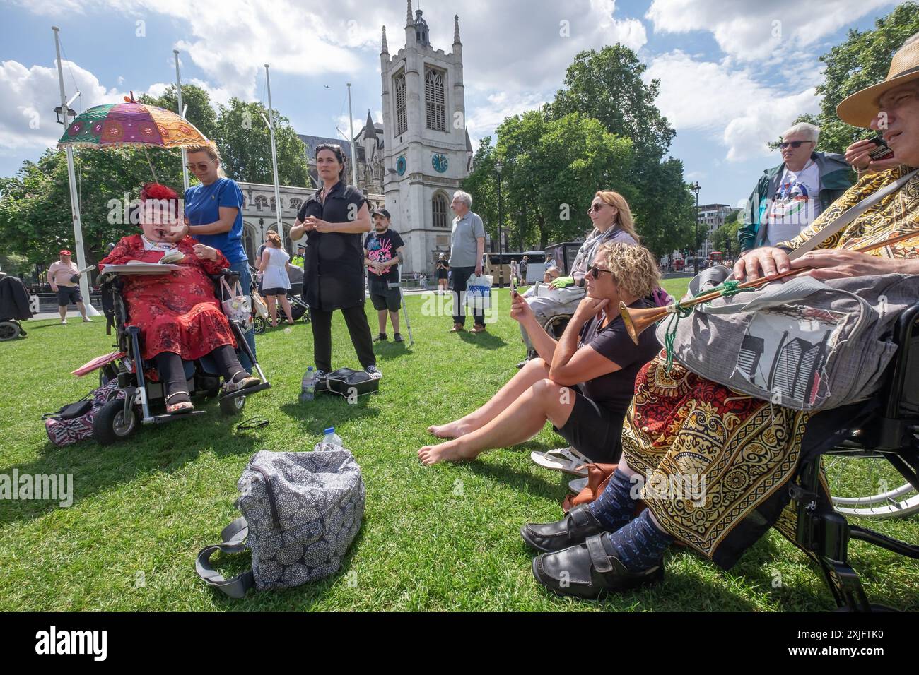 London, UK. 18 July 2024. Poet and disability rights activists Penny ...