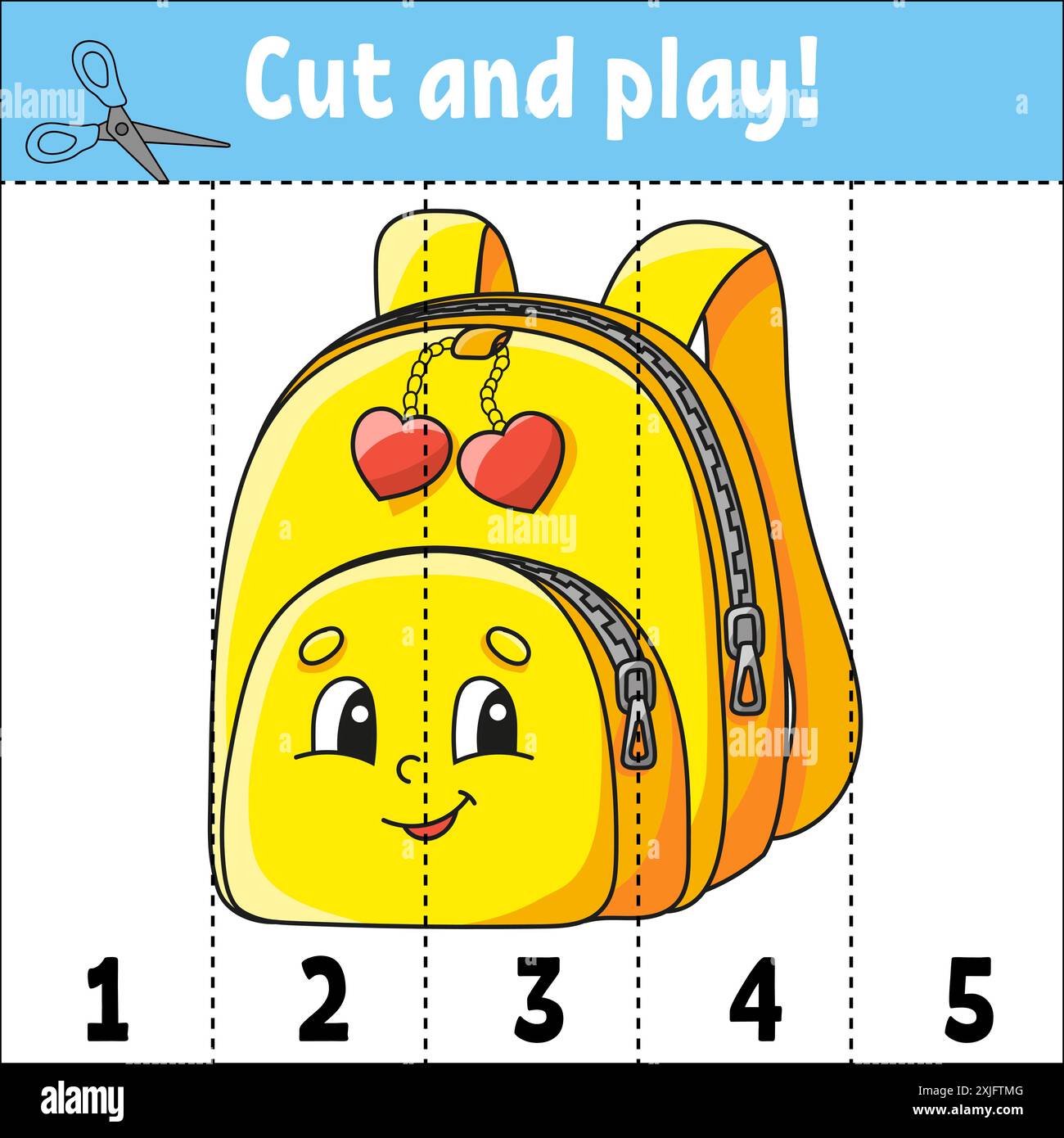 Learning numbers 1-5. Cut and play. Education worksheet. Game for kids ...