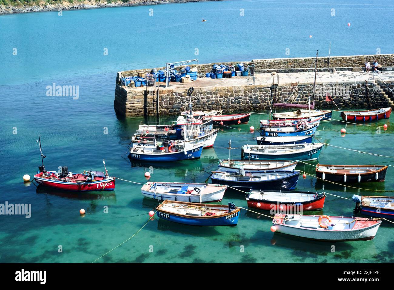 Around Coverack a fishing village with beach and harbour on the Lizard ...