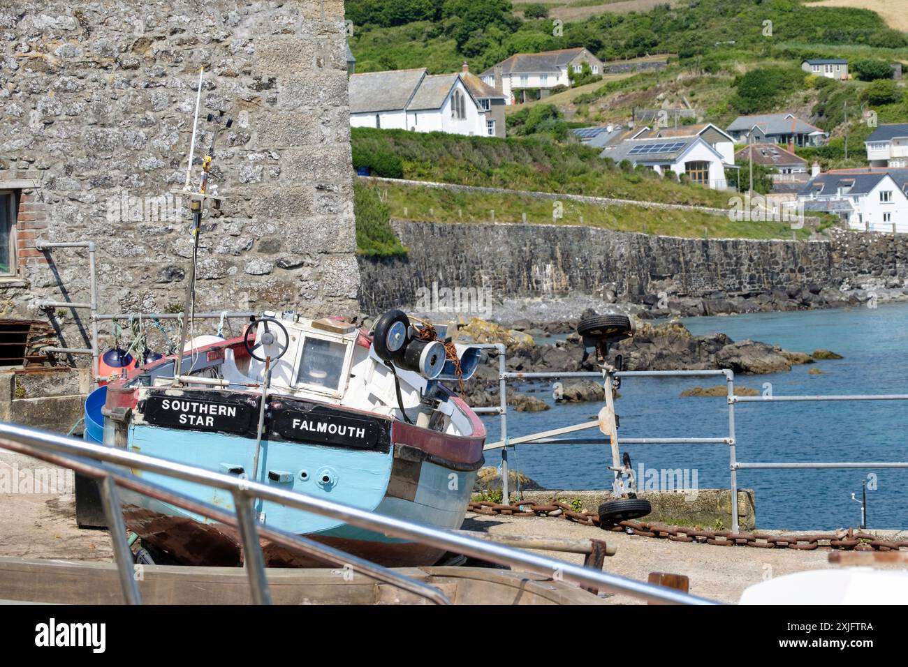 Around Coverack a fishing village with beach and harbour on the Lizard ...
