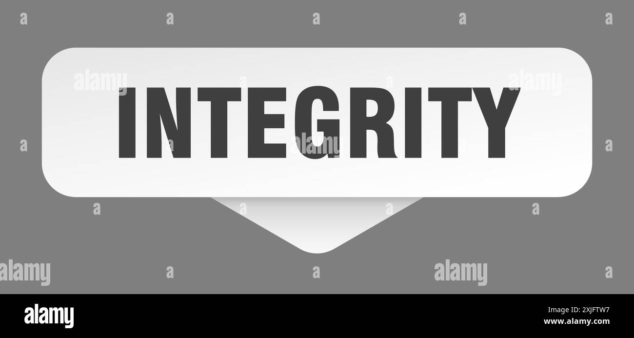 integrity sticker. integrity sign isolated on gray background ...