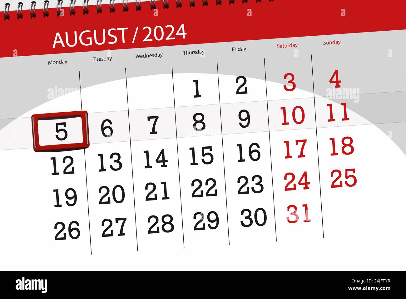 Calendar 2024, deadline, day, month, page, organizer, date, August ...