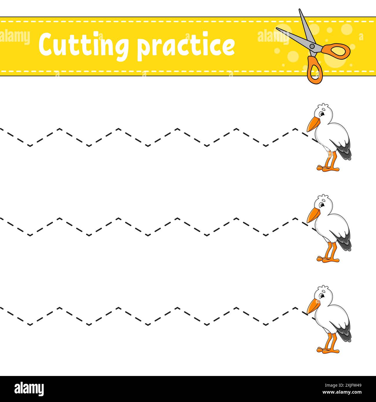 Cutting practice for kids. Education developing worksheet. Activity ...