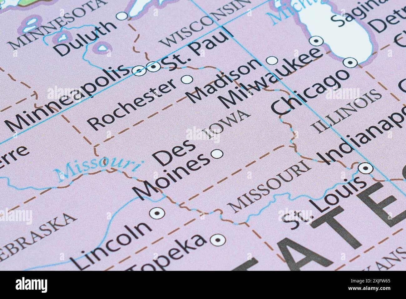 Macro photography of Iowa state of United States of america political ...