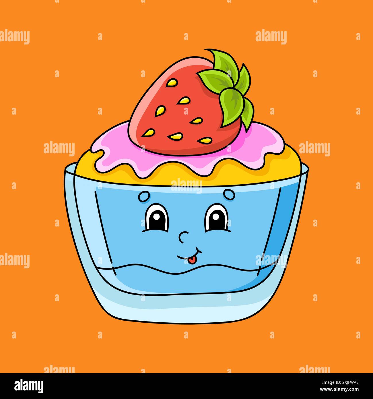Cute character. Template for your design, books, stickers, cards ...