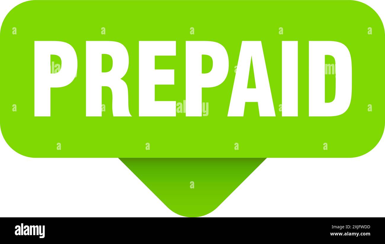 prepaid sticker. prepaid sign on transparent background. rectangular ...