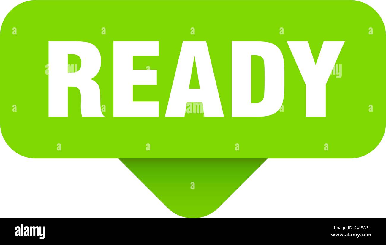 ready sticker. ready sign on transparent background. rectangular button ...