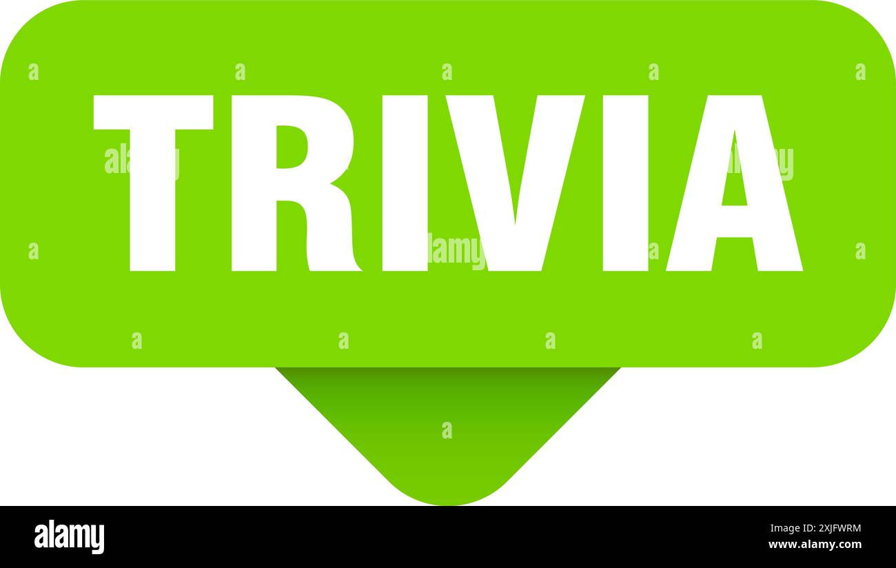 trivia sticker. trivia sign on transparent background. rectangular ...