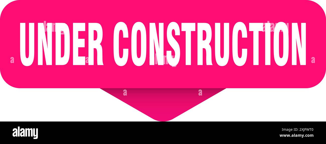under construction sticker. under construction sign on transparent ...