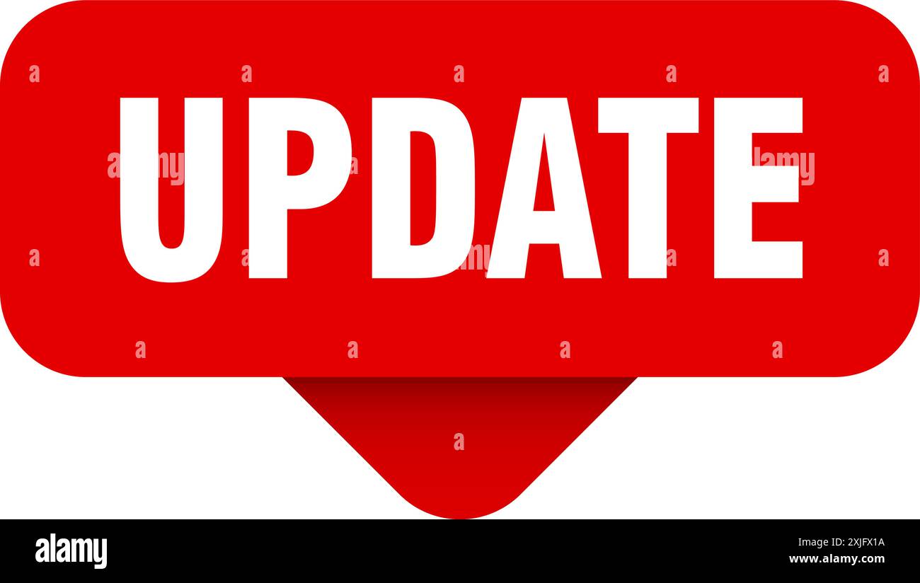 update sticker. update sign on transparent background. rectangular ...