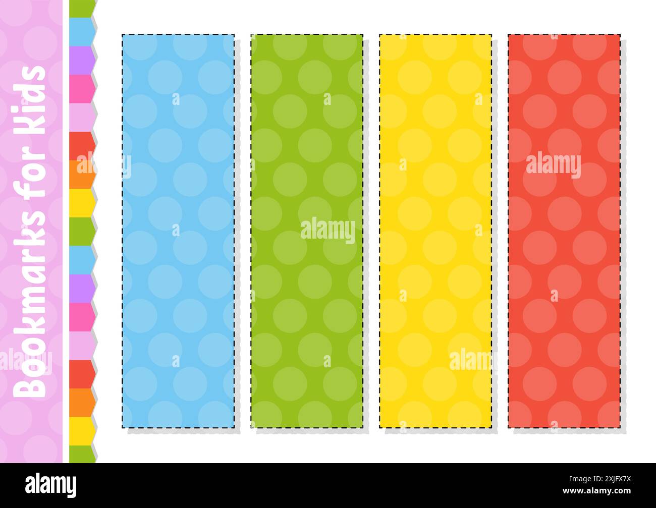 Set of paper bookmarks for books with cute cartoon characters. For kids ...